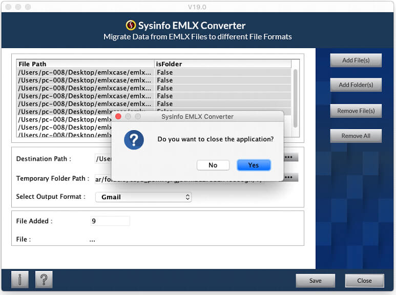 Mac EMLX File Converter import EMLX into PST, PDF, MBOX etc